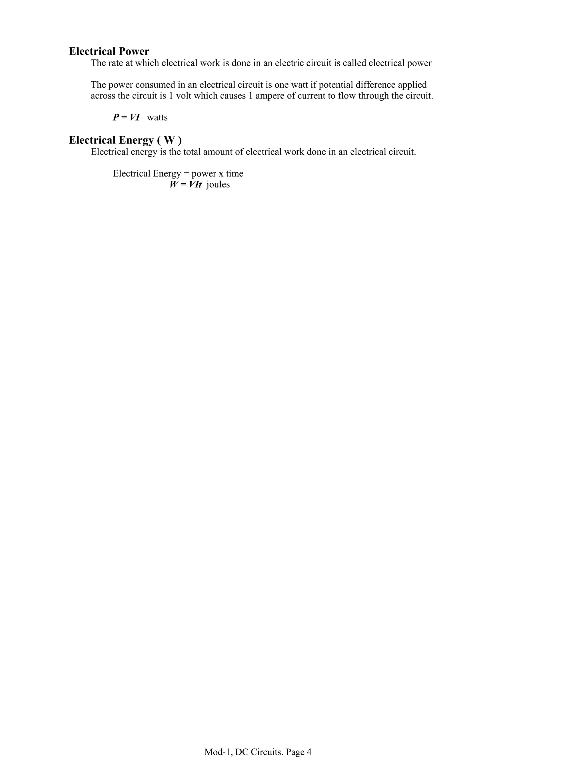 Mod-1, DC Circuits.pdf electrical engineering | PDF