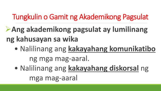 Mod. 1 - Akademikong Sulatin.pptx Pagsulat ng Filipino sa Piling Larang - Quarter 1 | PPTX