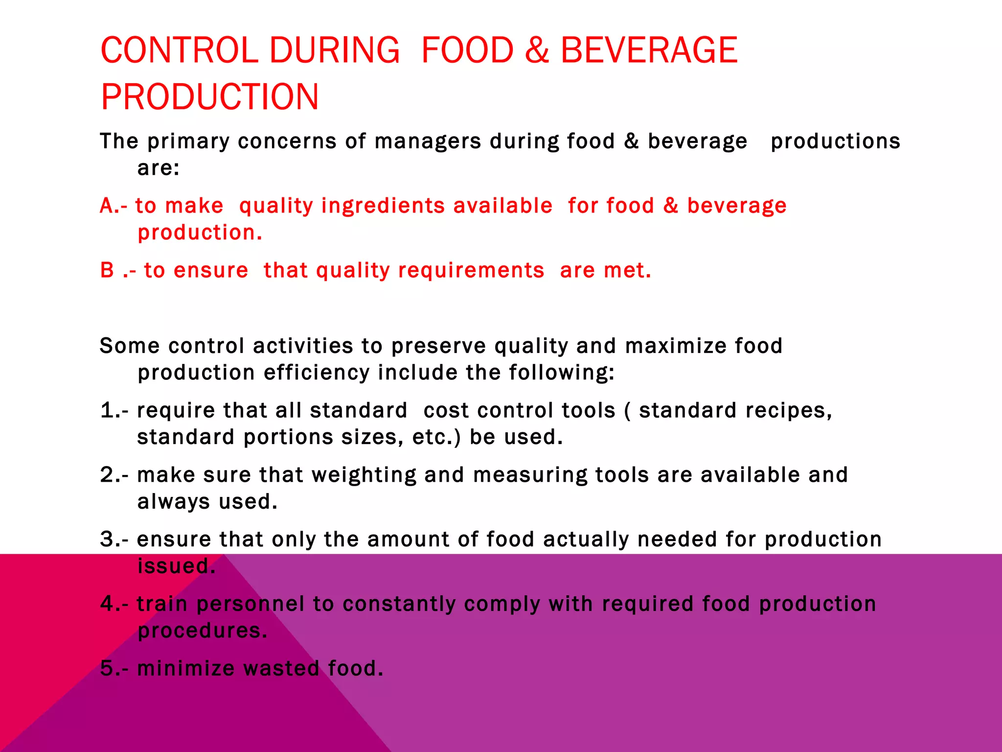 FOOD & BEVERAGE MANAGEMENT | PPT