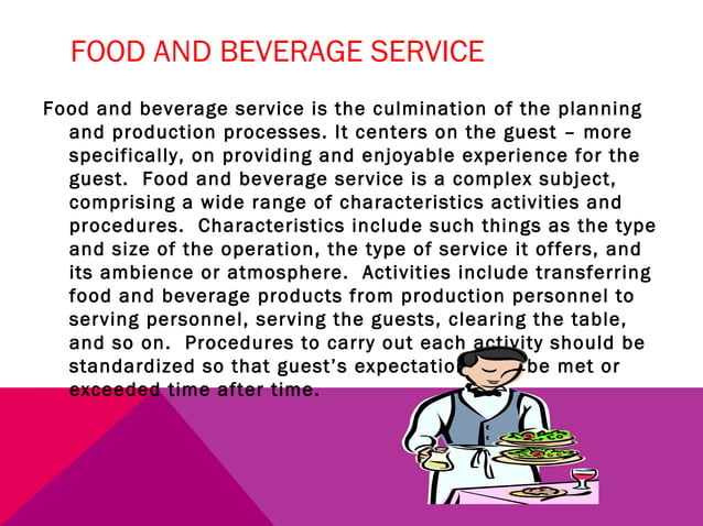 FOOD & BEVERAGE MANAGEMENT | PPT | Food Industry | Industries