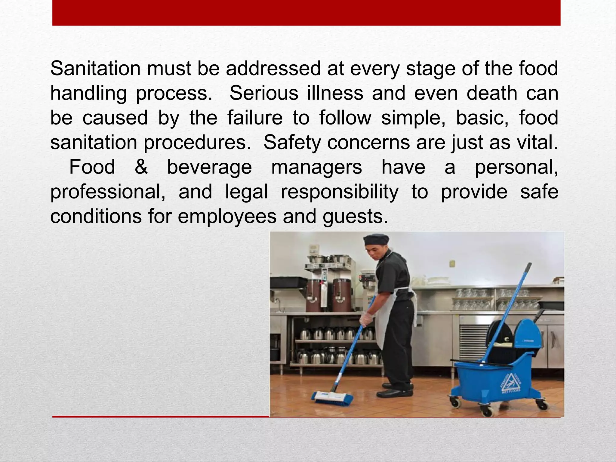 SANITATION AND SAFETY IN FOOD & BEVERAGE OPERATION | PPT