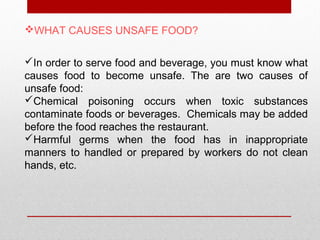 SANITATION AND SAFETY IN FOOD & BEVERAGE OPERATION | PPT
