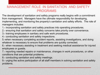 SANITATION AND SAFETY IN FOOD & BEVERAGE OPERATION | PPT