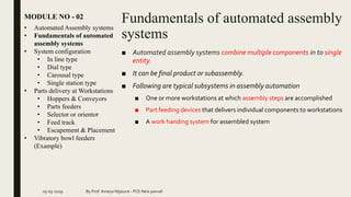 Mod 02 - assembly line automation | PPTX
