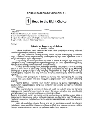 Module 1 Career Guidance Program | PDF