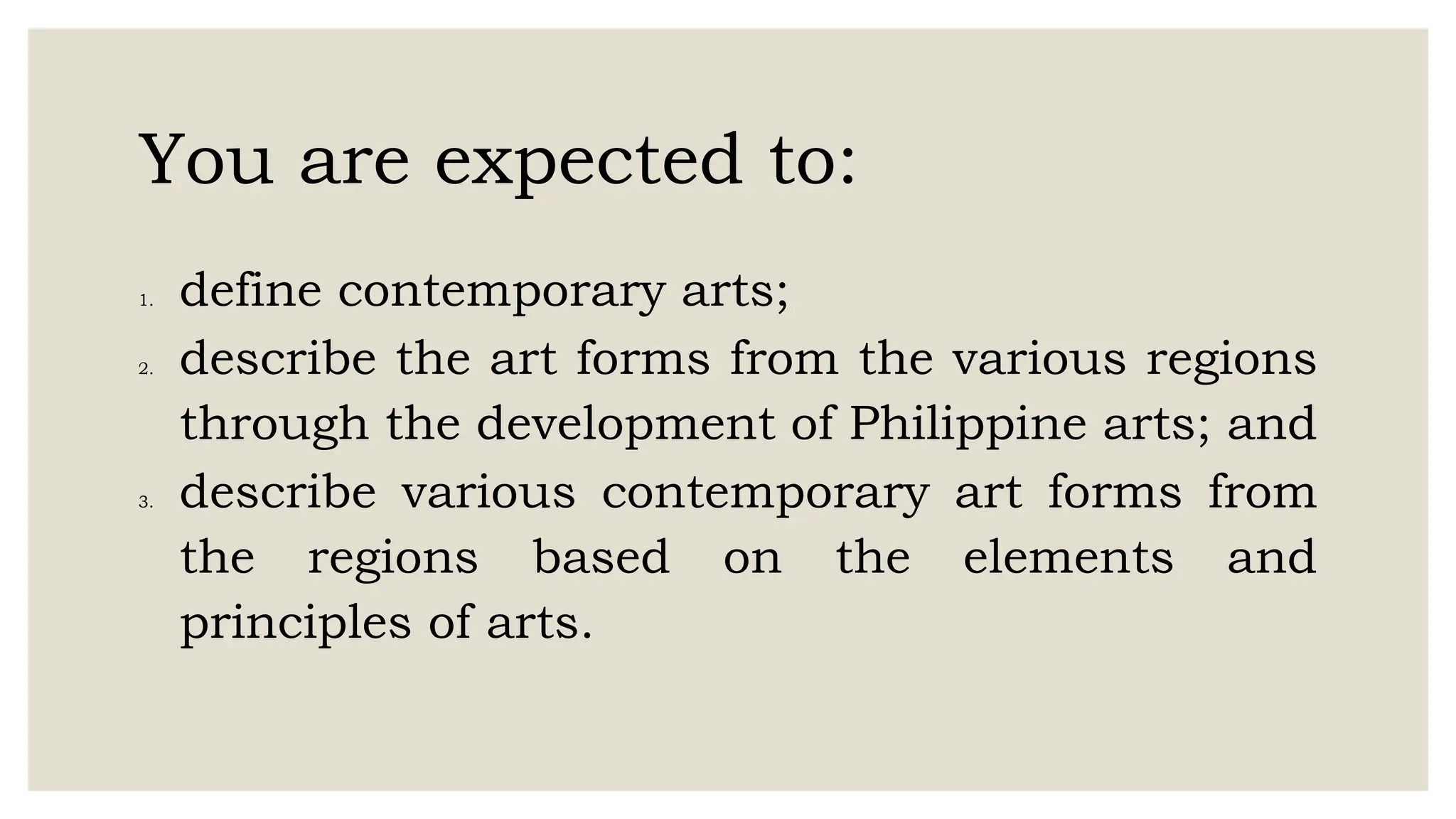 contemporary arts from the region module 1 | PPTX