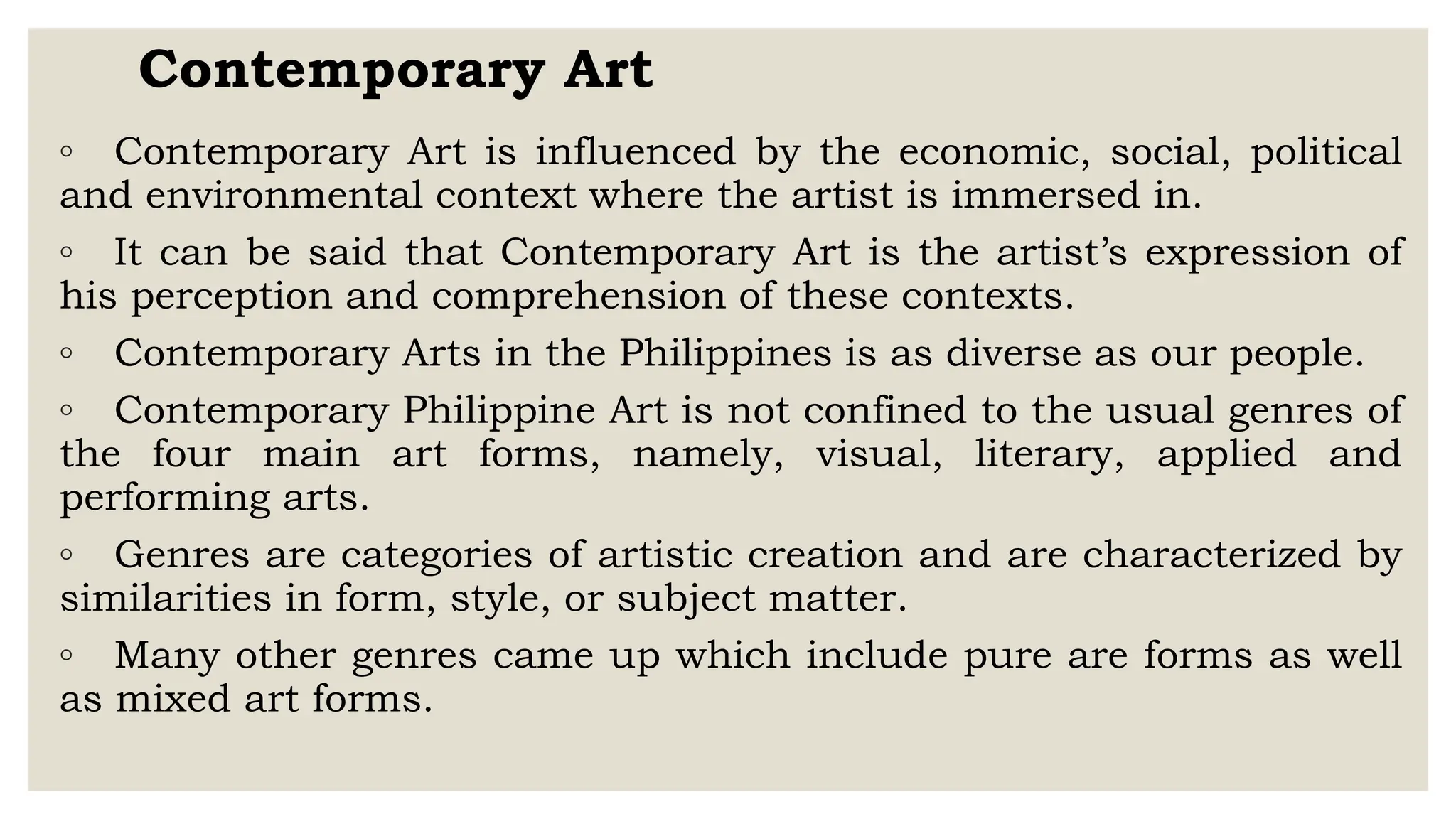 contemporary arts from the region module 1 | PPTX