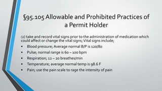 Allowable and Prohibited Practice of the Medication Aide. | PPTX