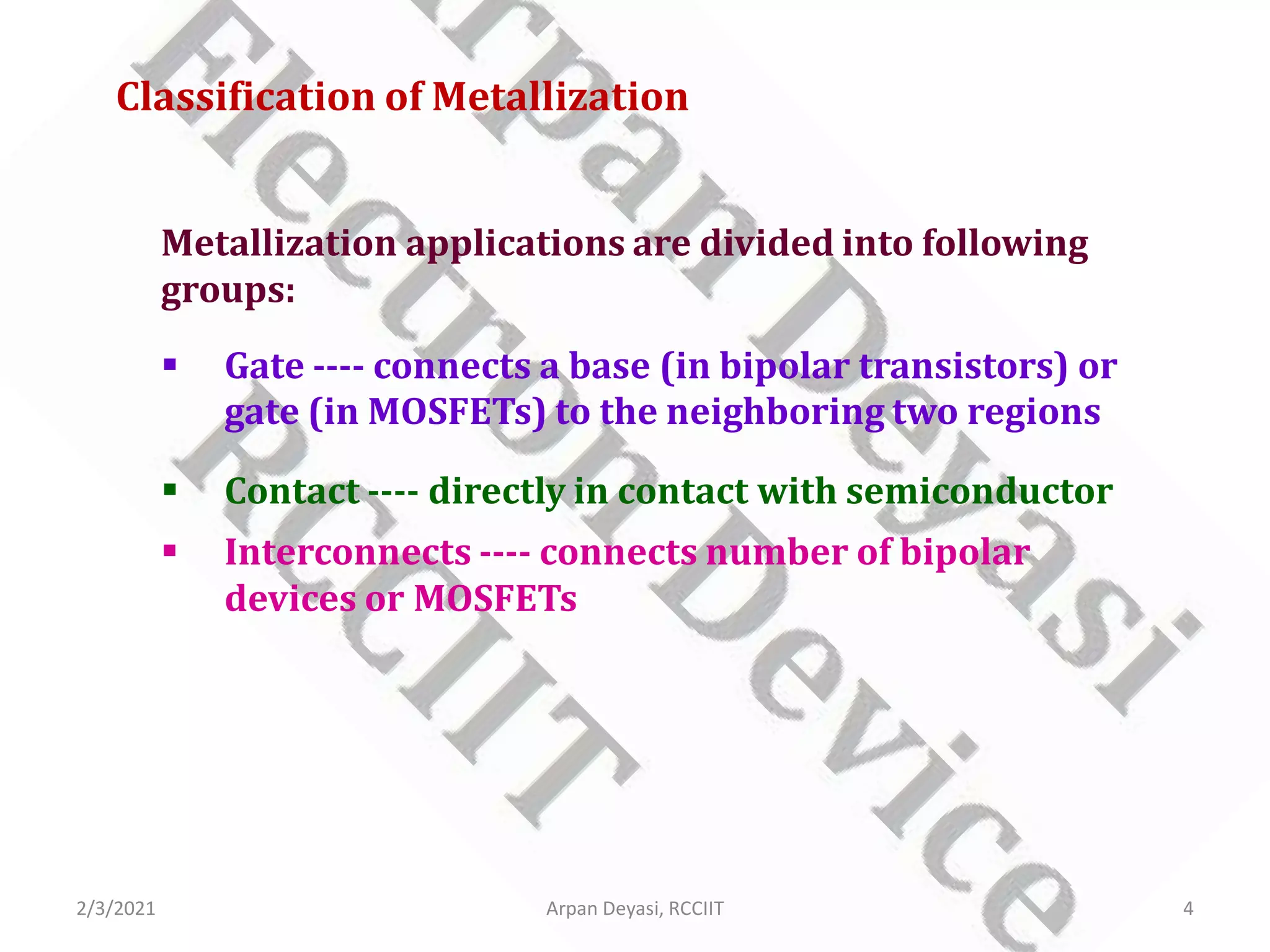 Metallization | PDF