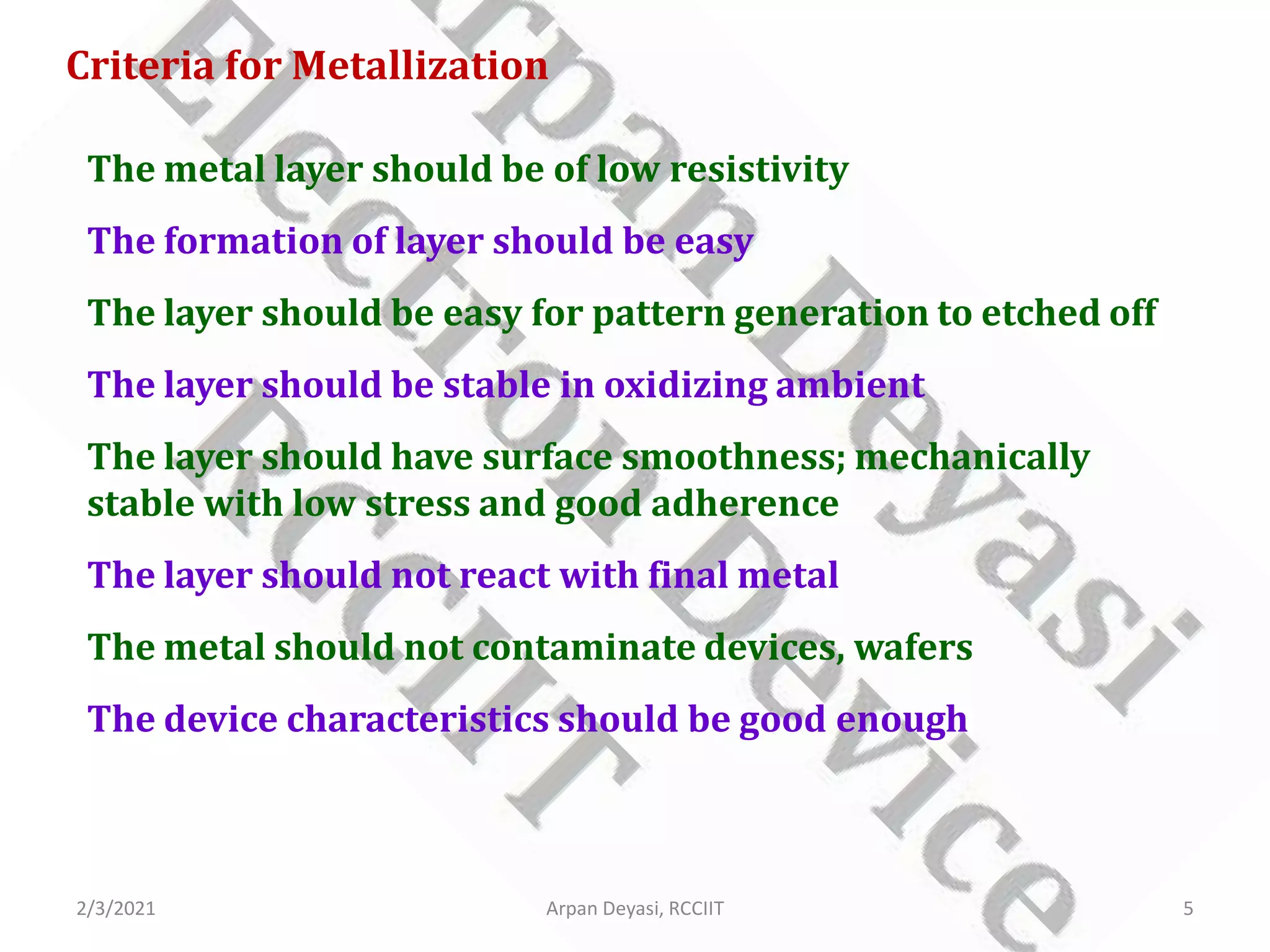 Metallization | PDF