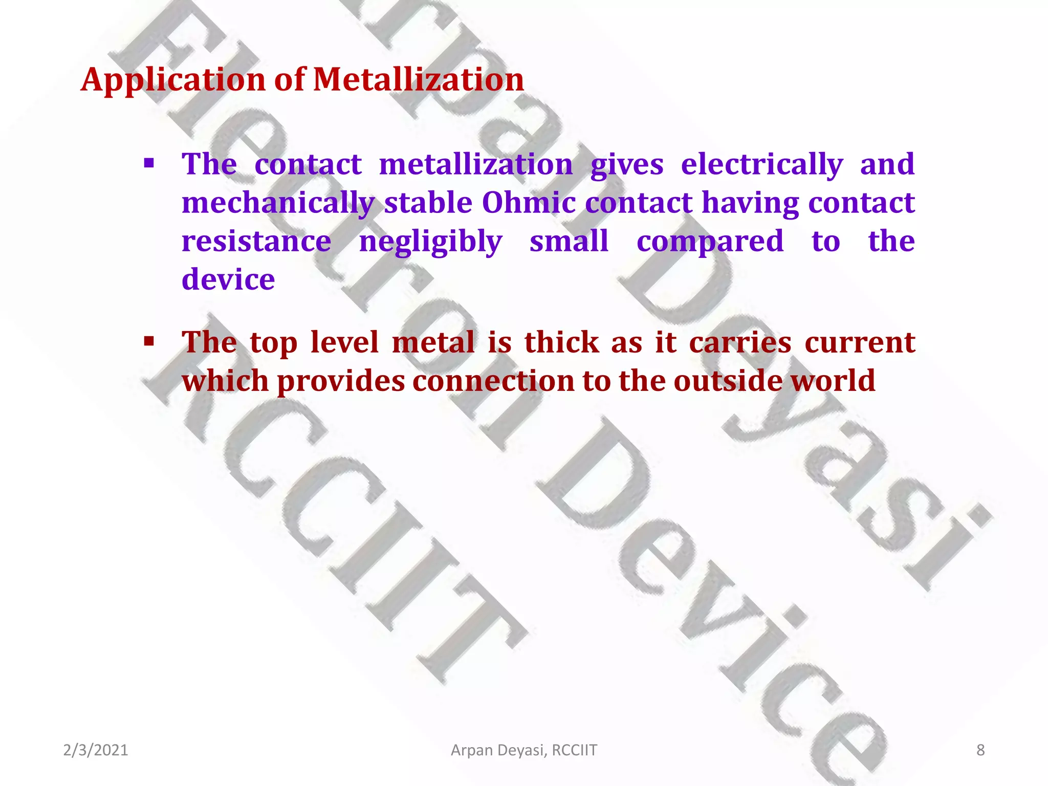 Metallization | PDF