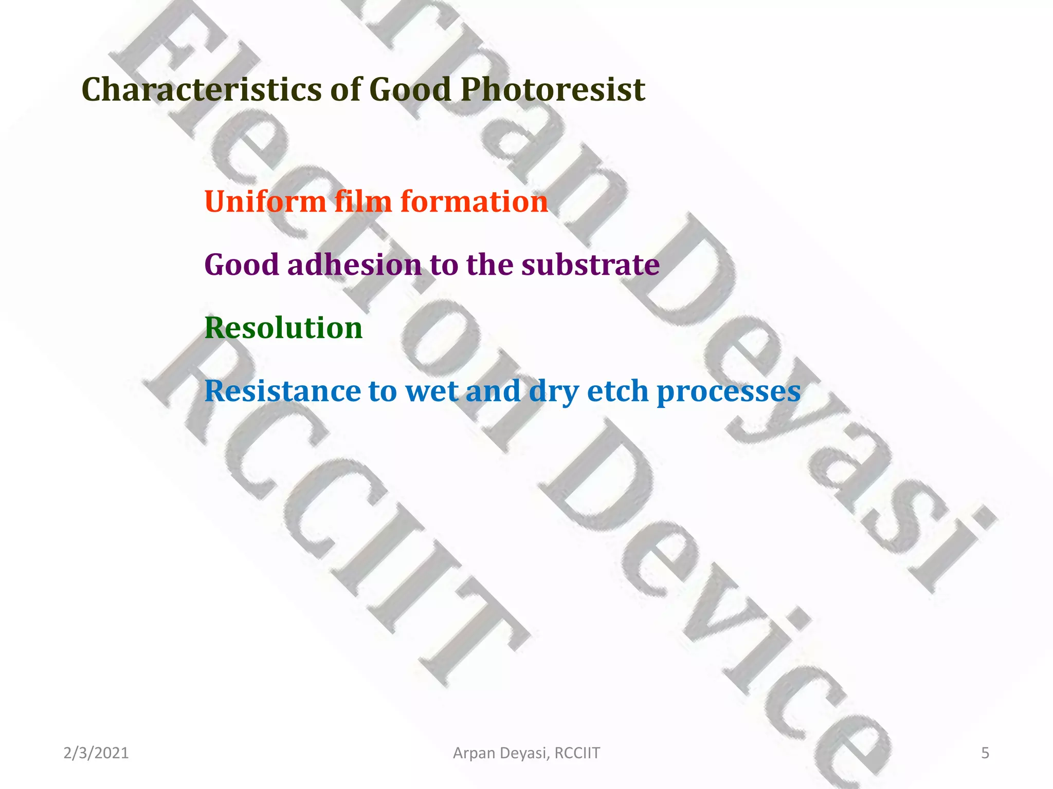 Photolithography | PDF