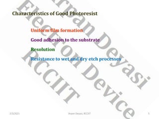 Photolithography | PDF
