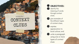 CONTEXT CLUES GRADE 8 POWERPOINT LESSON WITH SAMPLES DEPED | PPTX