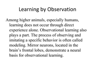 Observational Learning Animals