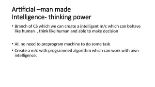 Artificial Intelligence Lab programs 1. Write a Program to Implement | PPT