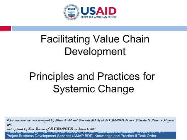USAID Module 1: Understanding Value Chains Presentation | PPT