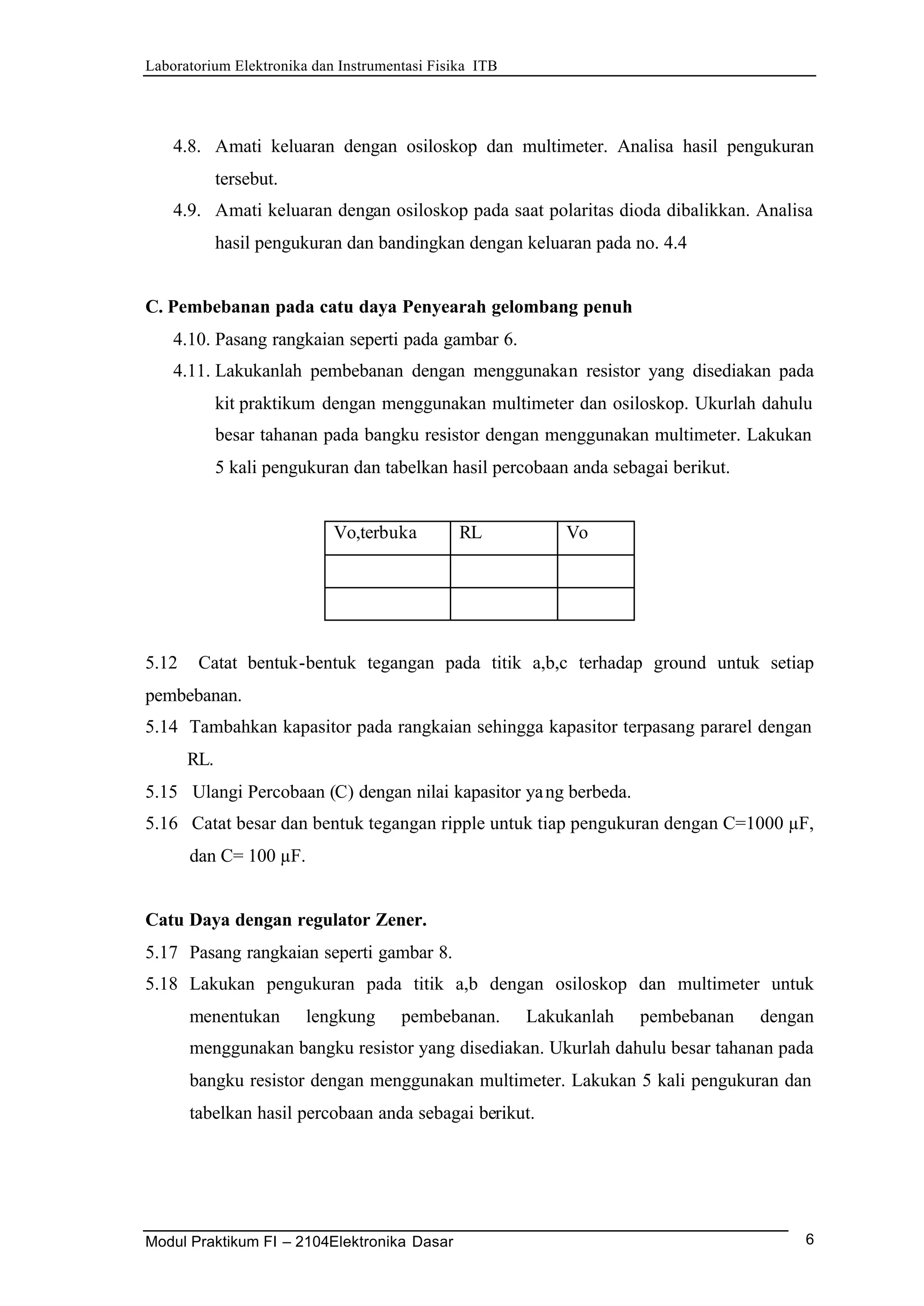 Catu Daya dan Rangkaian Penyearah Gelombang | PDF
