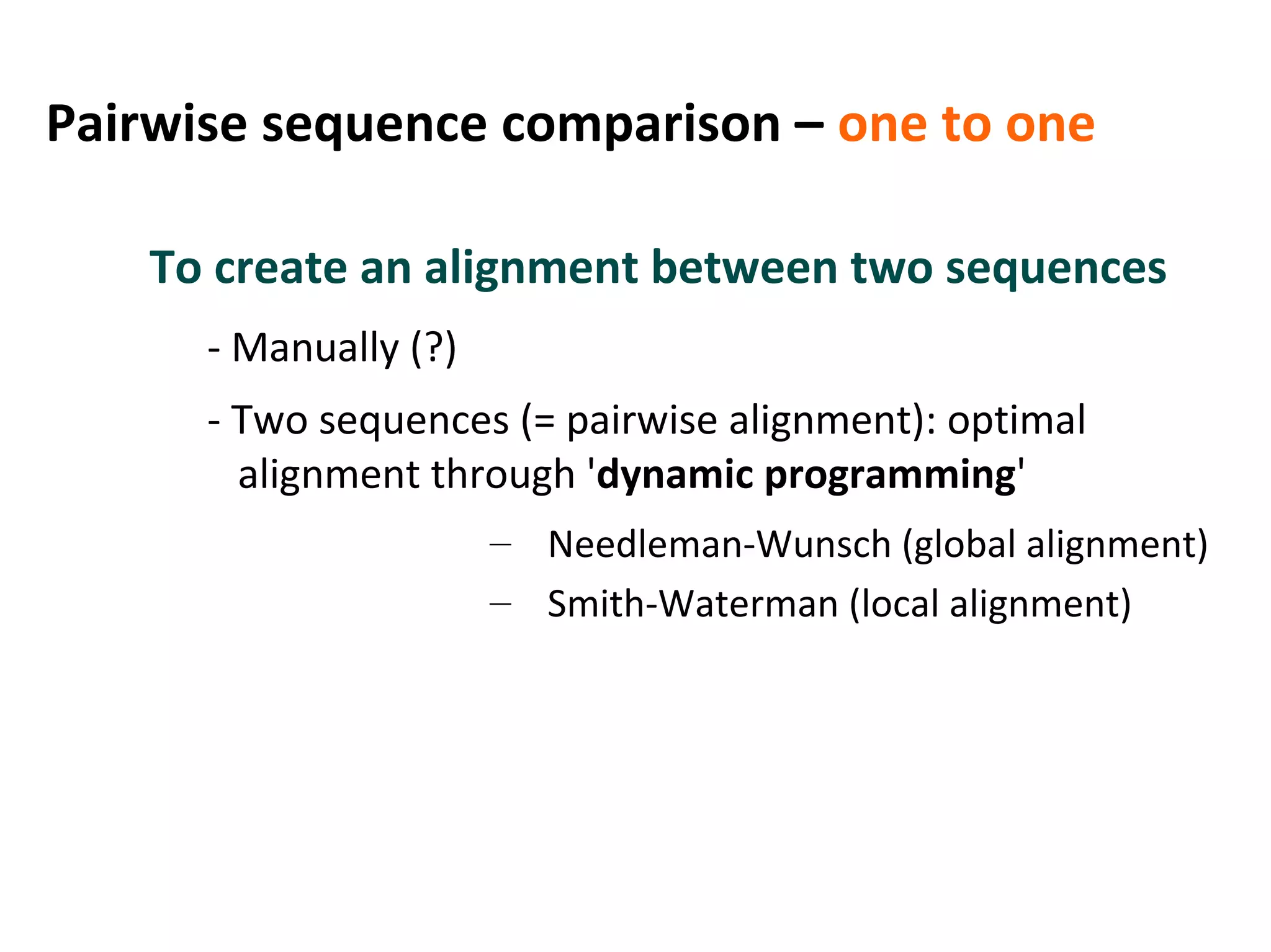 BITS: Basics of Sequence similarity | PDF