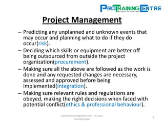 PMP Training: Introduction to Projects and Project Management | PPT