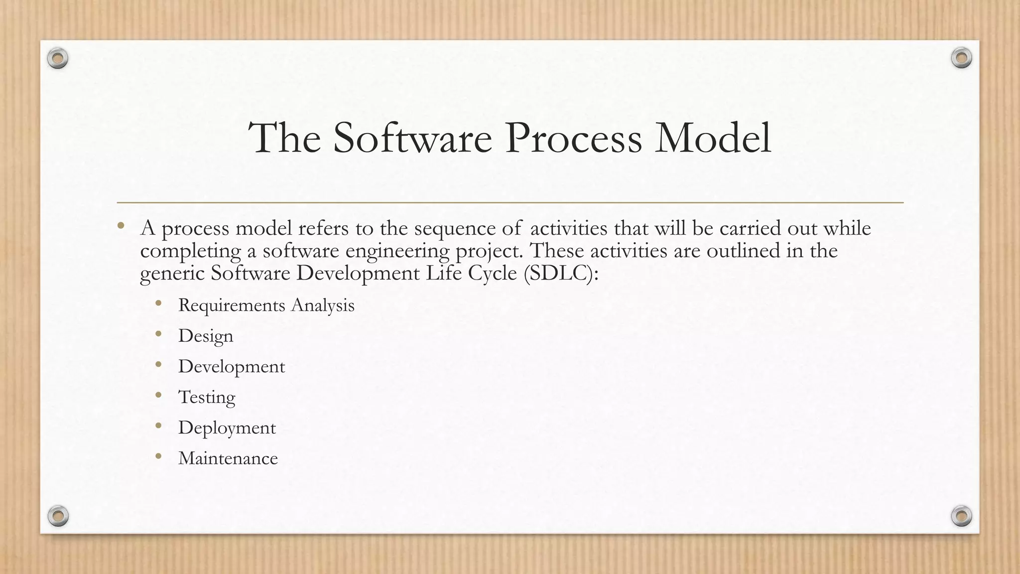 Software Process Model (System Development Life Cycle) | PPT