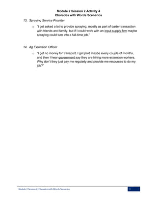 USAID Module 2: Charades Scenarios Activity | DOC