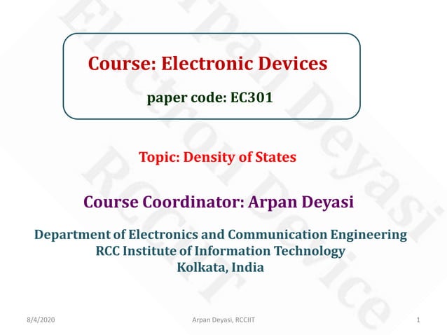 Density of states of bulk semiconductor | PDF | Physics | Science