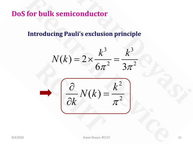 Density of states of bulk semiconductor | PDF | Physics | Science