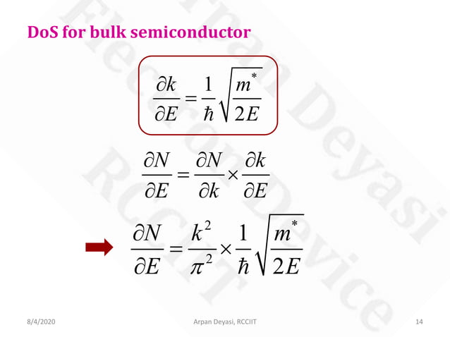 Density of states of bulk semiconductor | PDF | Physics | Science