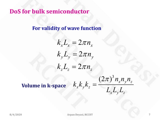 Density of states of bulk semiconductor | PDF | Physics | Science