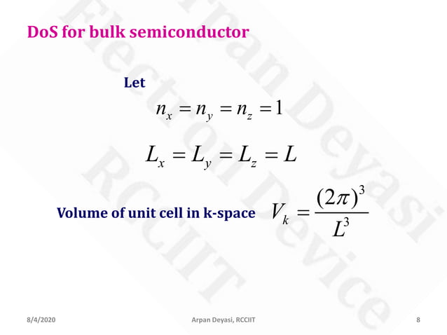 Density of states of bulk semiconductor | PDF | Physics | Science