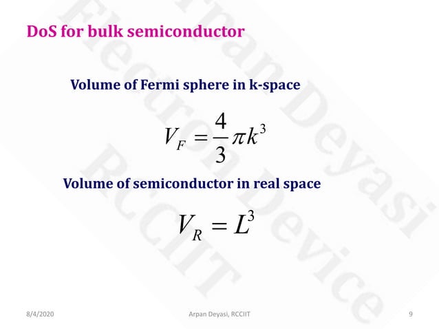 Density of states of bulk semiconductor | PDF | Physics | Science