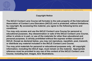Introduction to Contact Lens Fitting_ Module 3.1 | PPTX