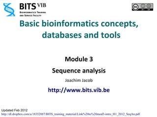BITS: Basics of sequence analysis | PPT