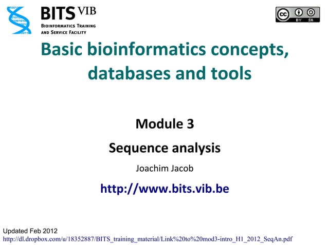 BITS: Basics of sequence analysis | PDF