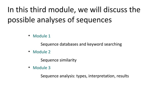 BITS: Basics of sequence analysis | PDF
