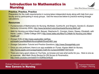 Mod3 rwjf introduction to mathematics for nursing v2a - revised ...