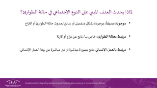MODULE 3: Addressing GBV in emergencies - Arabic | PPTX