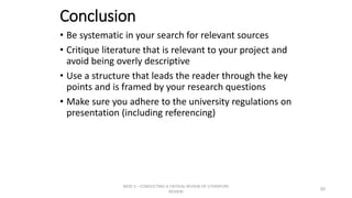 MOD 3 – CONDUCTING A CRITICAL REVIEW OF LITERATURE REVIEW.pptx