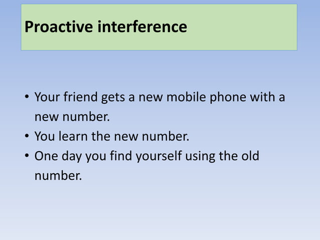 Mod 3 forgetting interference theory | PPTX | Brain and Nervous System Disorders | Diseases and ...