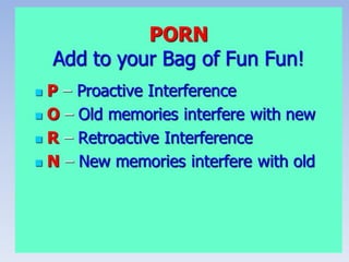 Mod 3 forgetting interference theory | PPTX