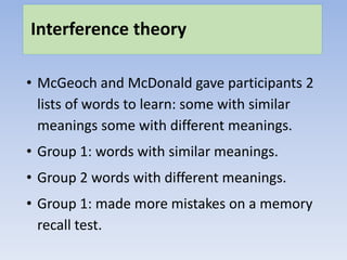 Interference Memory Examples