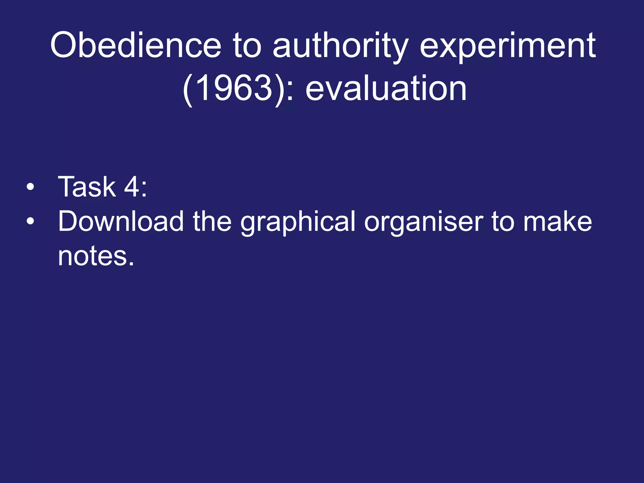 Mod 3 milgram evaluation variations explanations | PPT