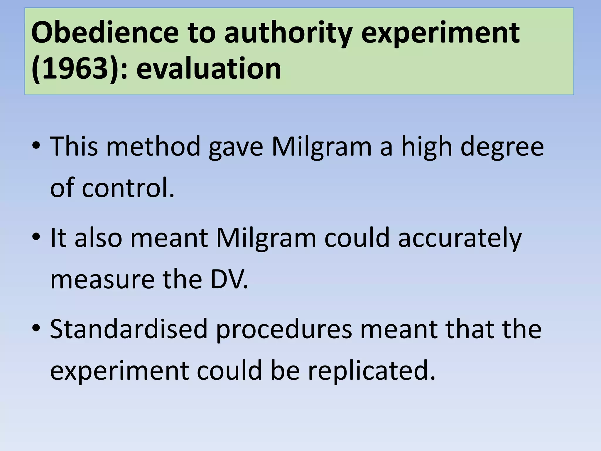 Mod 3 milgram evaluation variations explanations | PPT