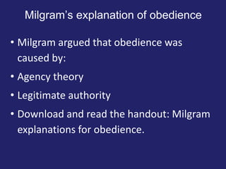 Mod 3 milgram evaluation variations explanations | PPT