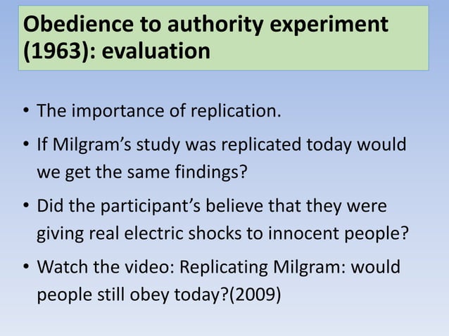 Mod 3 milgram evaluation variations explanations | PPT