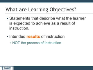 Module 3: Writing Effective Learning Objectives | PPT