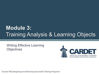 Writing Effective Learning Objectives | PPT