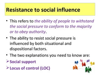 Mod 3 resistance to social influence | PPT | Science