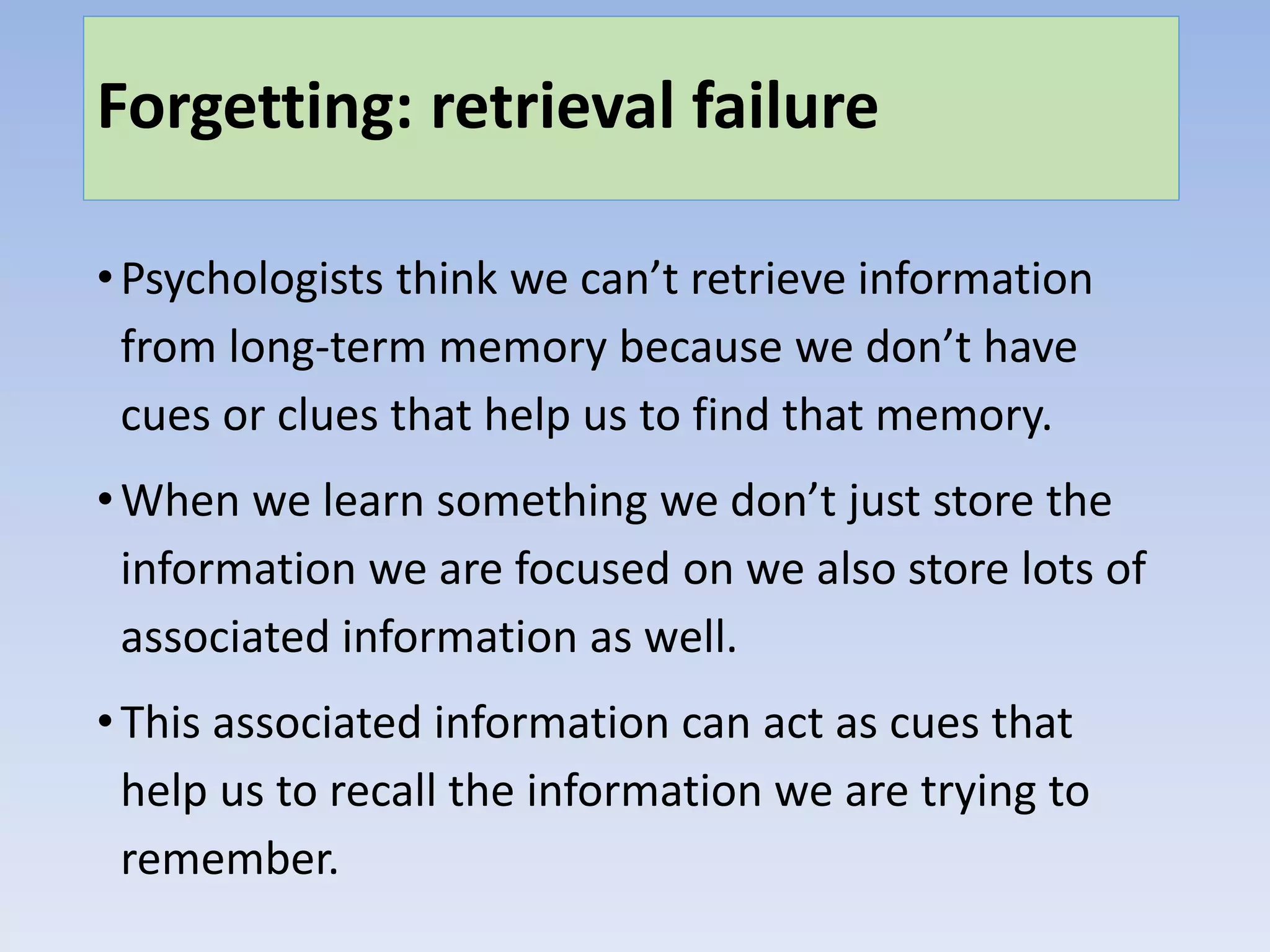 Mod 3 retrieval failure2 | PPT
